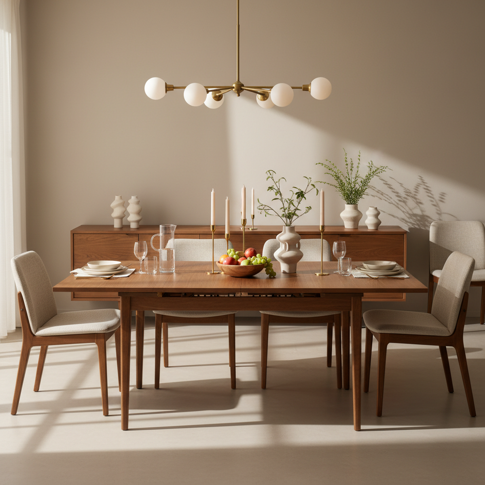 Large extendable dining table – an optimal solution for families and g ...
